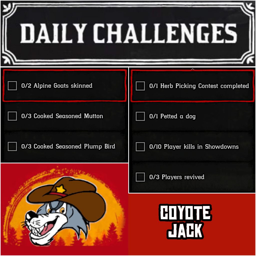Friday 30 April Daily Challenges - CoyoteJack